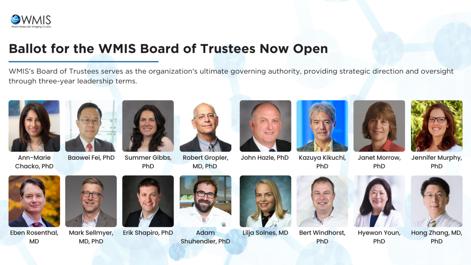 2025 Board of Trustees Nominees | World Molecular Imaging Society